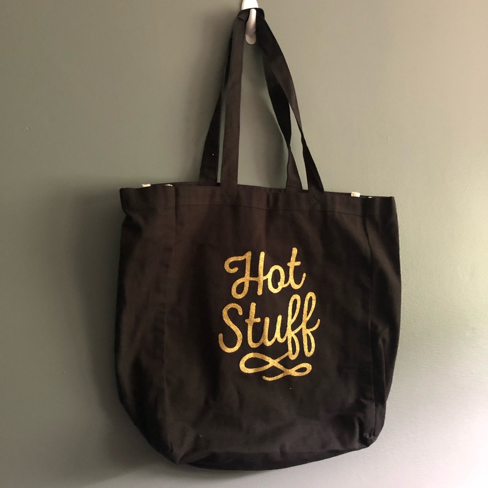 Hot Stuff Canvas Tote Black & Gold - Gem